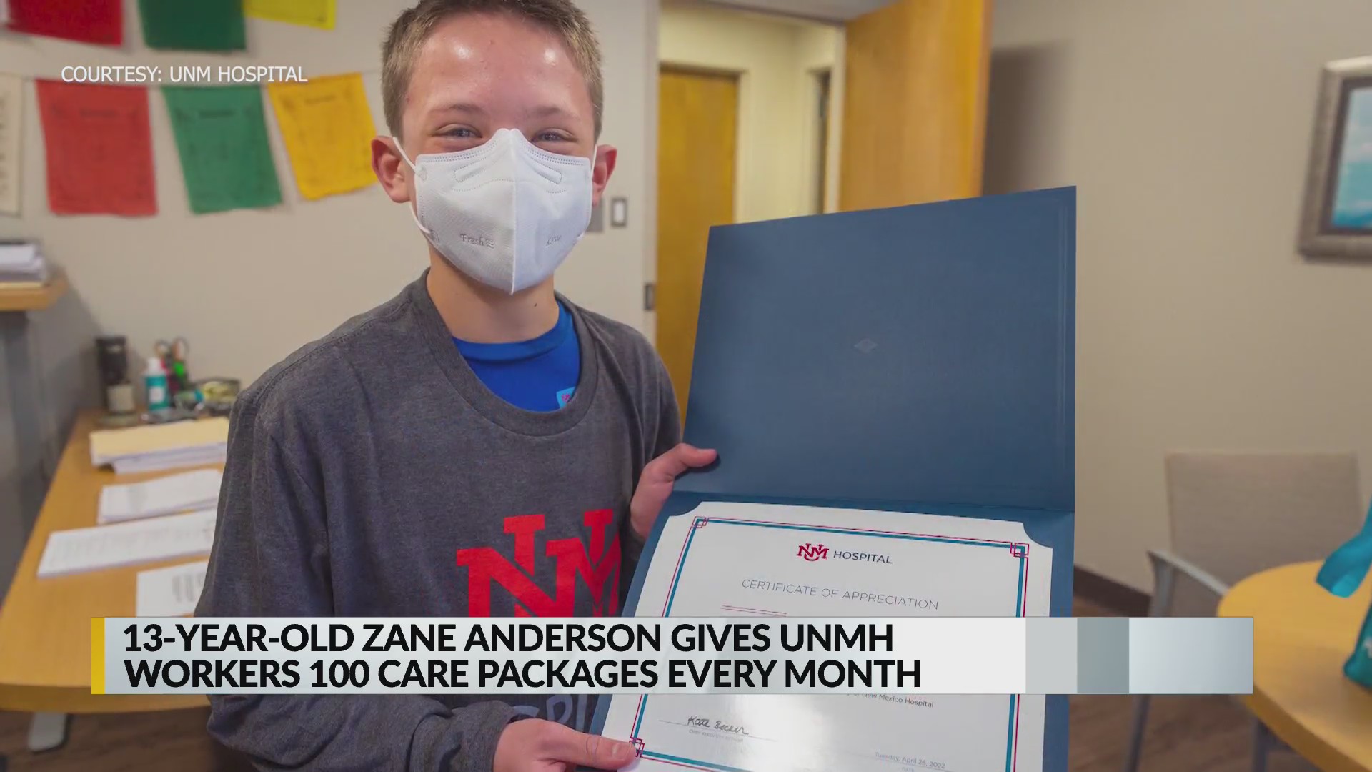 13-year-old gives UNMH workers 100 care packages every month – KRQE ...