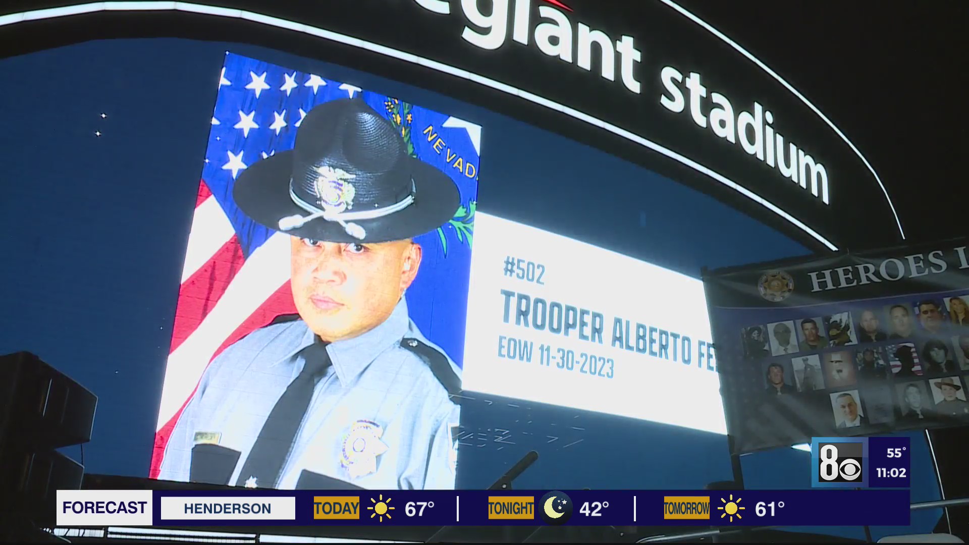 Vigil at Allegiant Stadium honors fallen Nevada State Troopers – KLAS