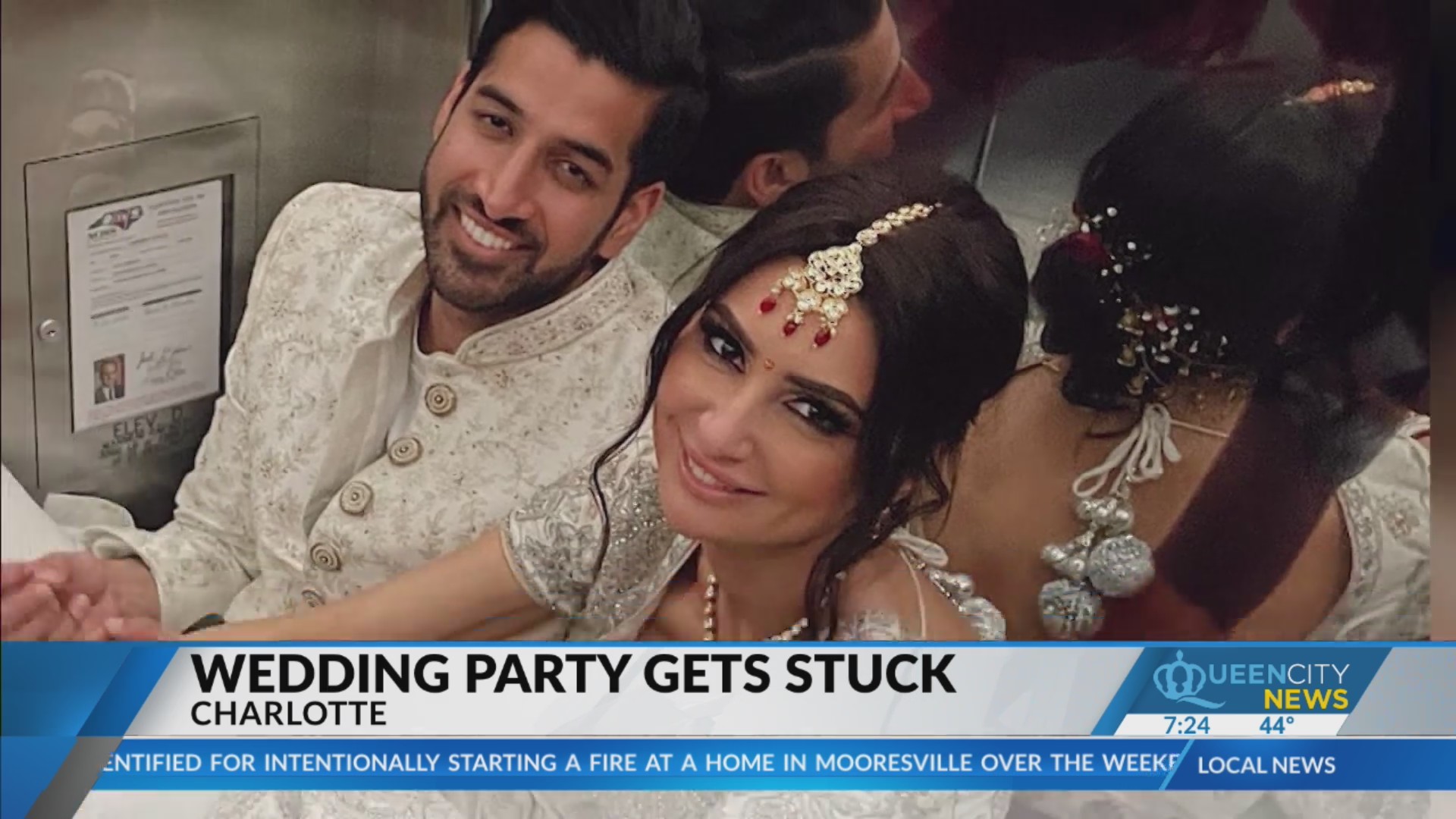 Exclusive: Bride and groom stuck in Grand Bohemian elevator all smiles ...