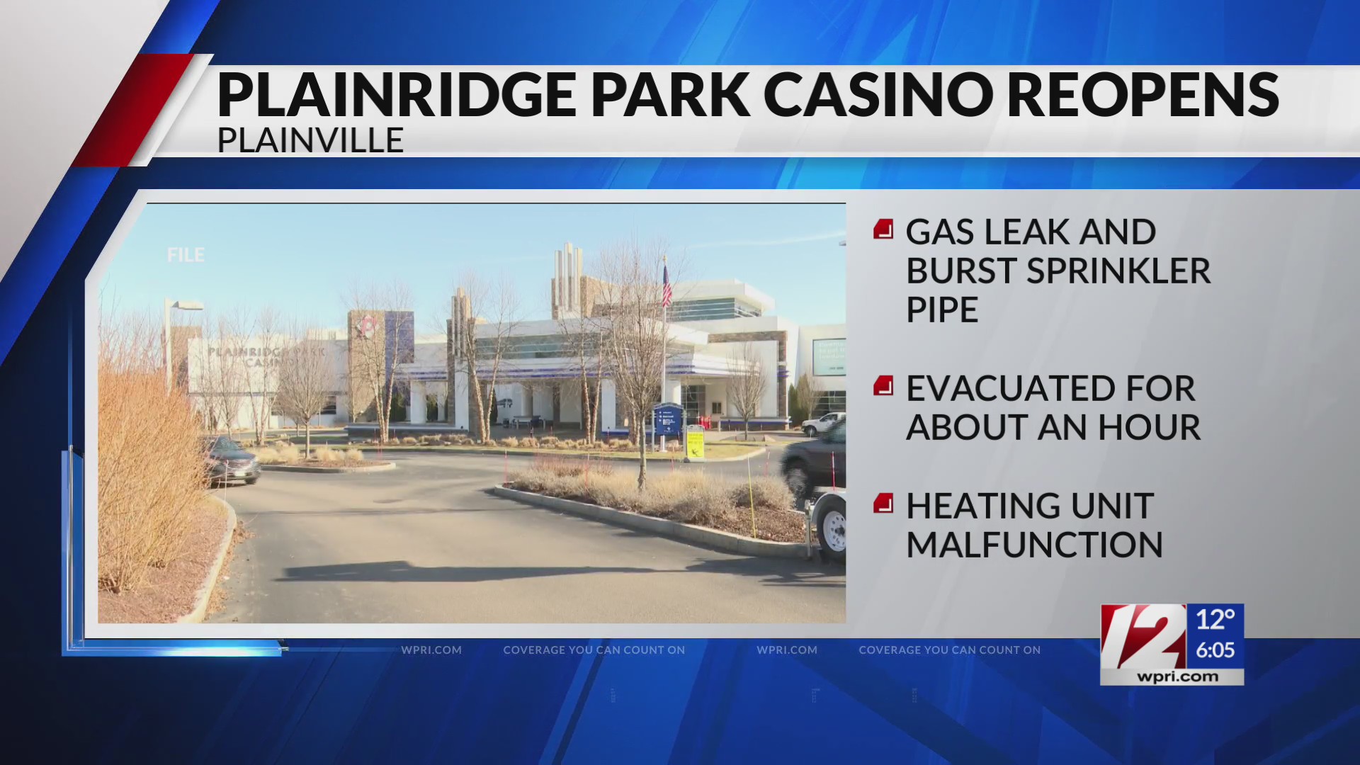 Plainridge Park Casino reopens following gas leak – WPRI.com