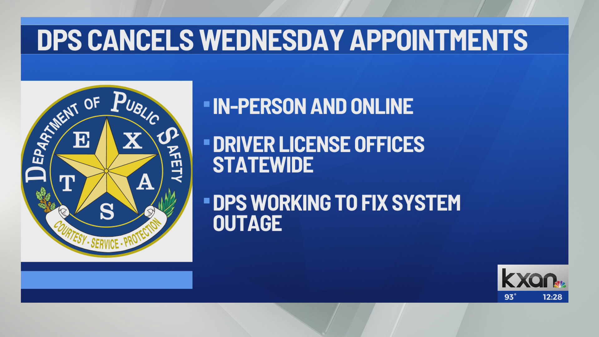 All Texas DPS driver license appointments canceled Wednesday due to ...