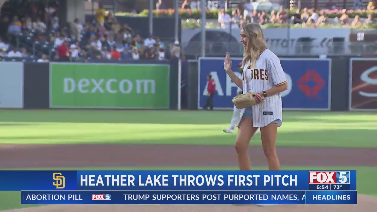 Heather Lake Throws First Pitch – FOX 5 San Diego & KUSI News