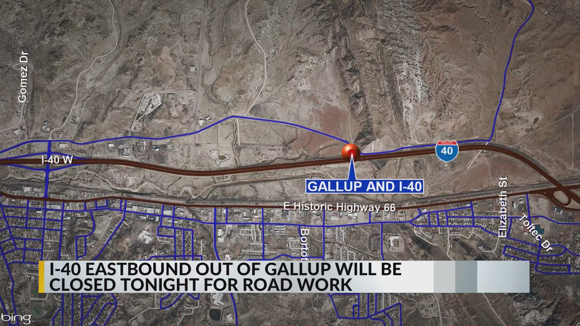Eastbound I-40 near Gallup will be closed overnight Monday into Tuesday ...