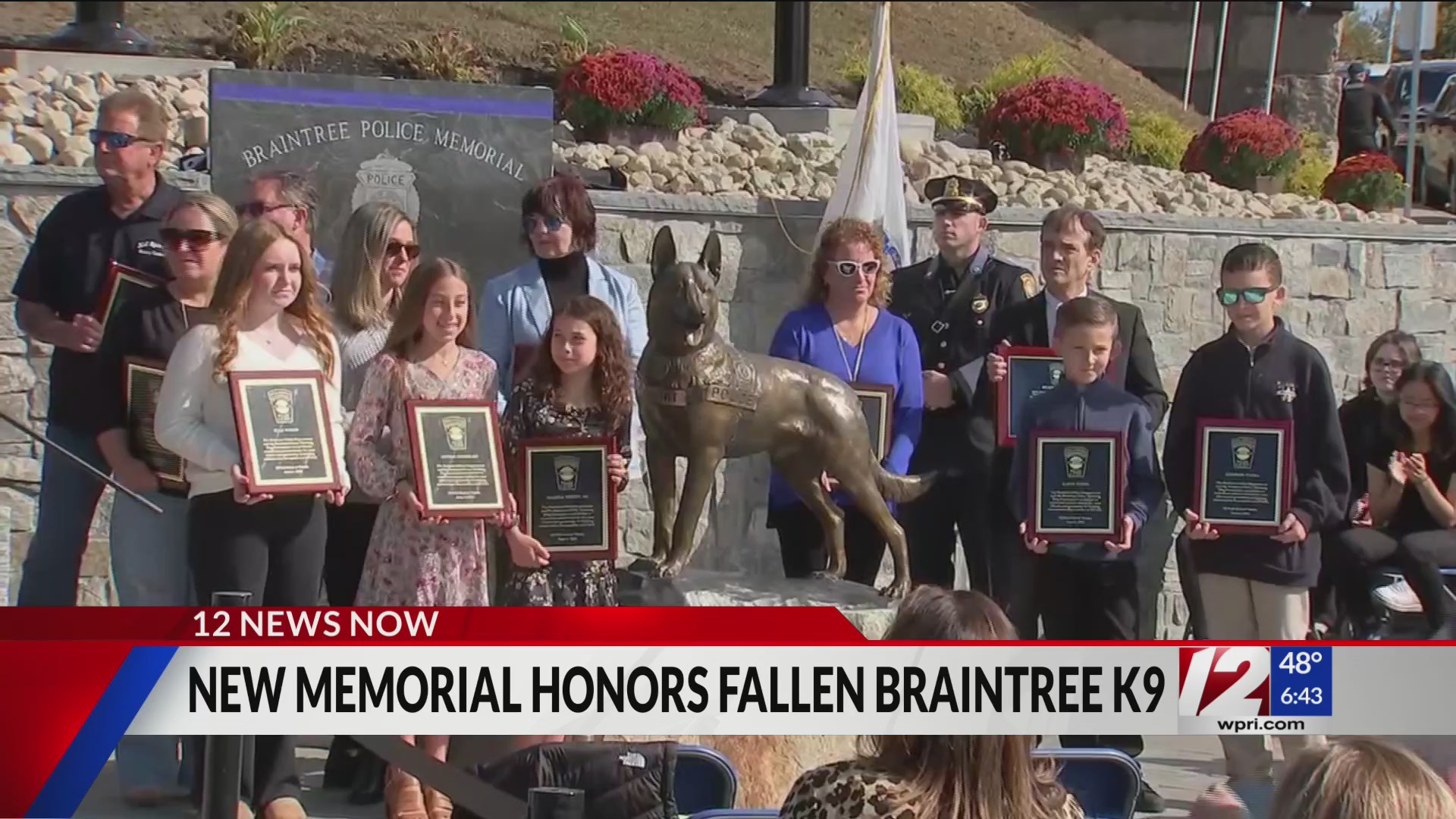 Braintree police unveil statue in honor of K9 who died protecting ...