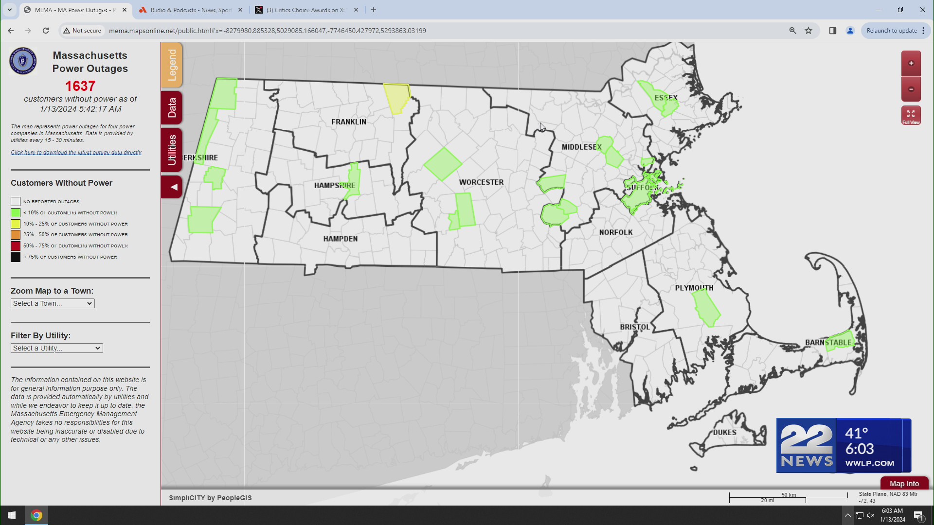 Power outages across western Massachusetts due to heavy rain, wintry ...