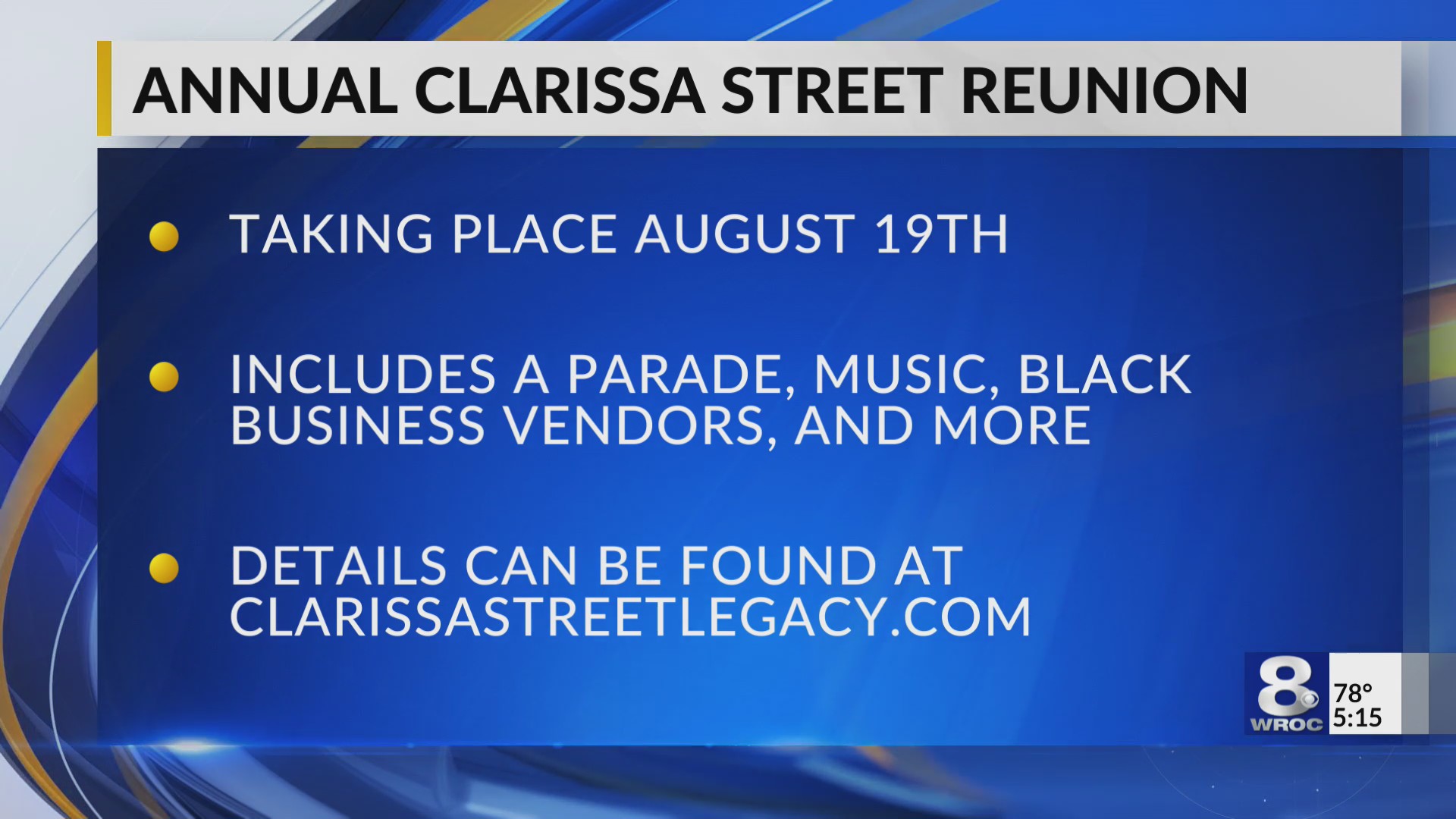 25th Annual Clarissa Street Reunion to celebrate rich history and ...