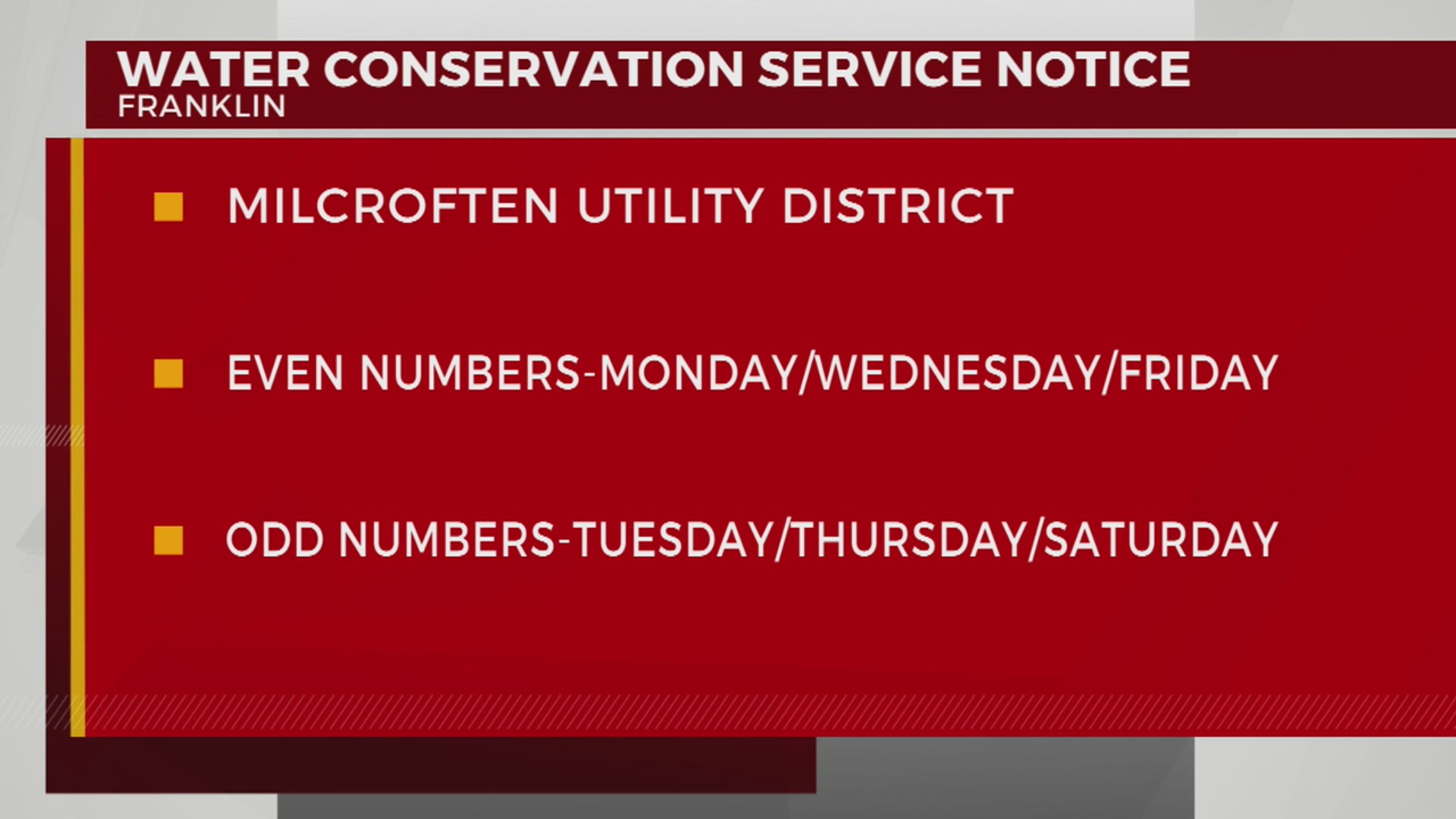 Water conservation notice – WKRN News 2