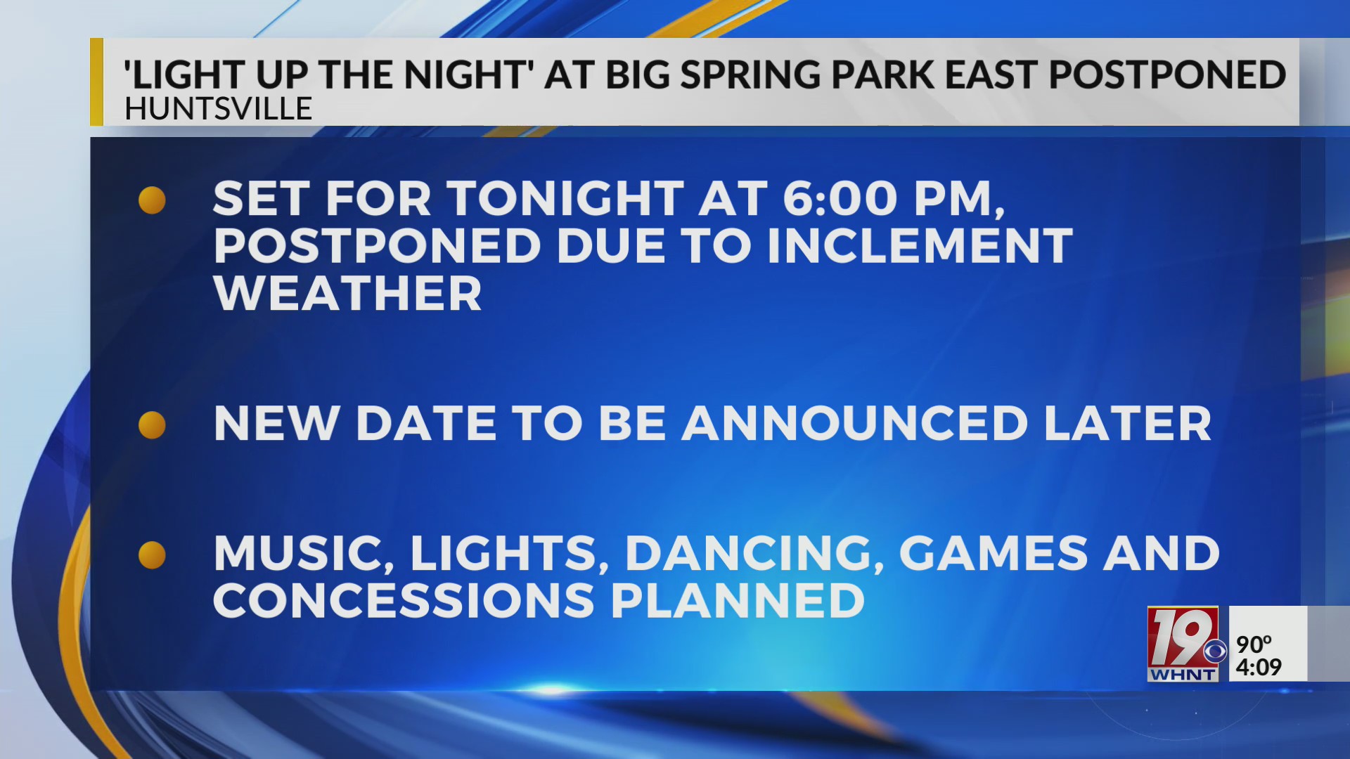 ‘Light up the Night’ At Big Spring Park East Has Been Postponed | July ...