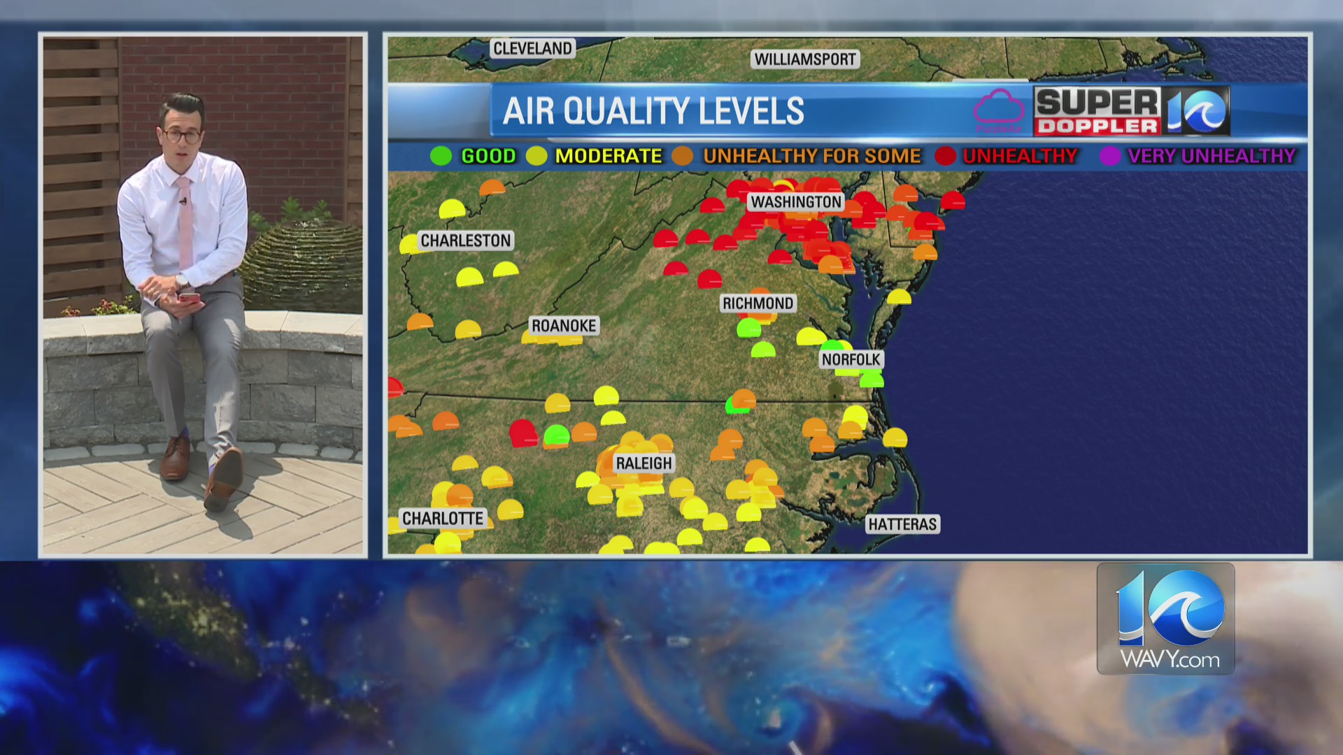 WAVY Meteorologist Steve Fundaro live look at air quality levels – WAVY.com