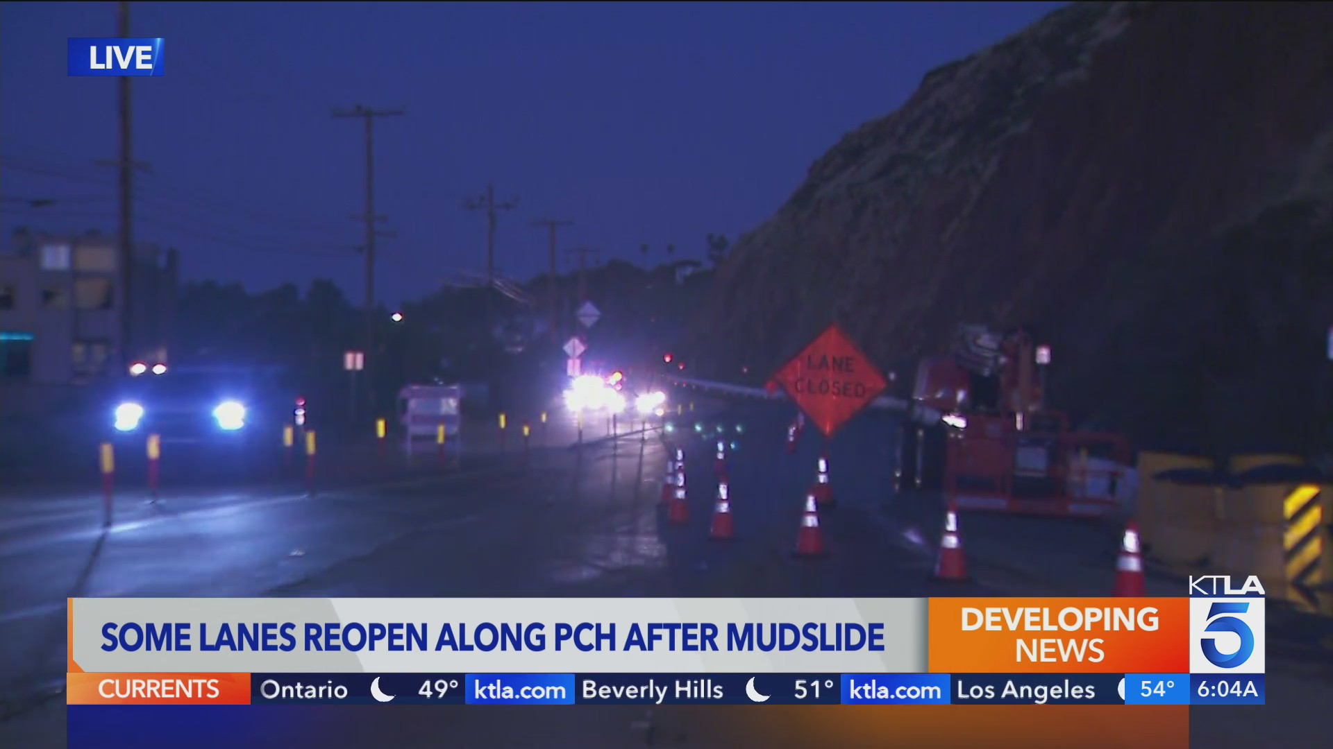 PCH partially reopens in Malibu after mudslide – KTLA