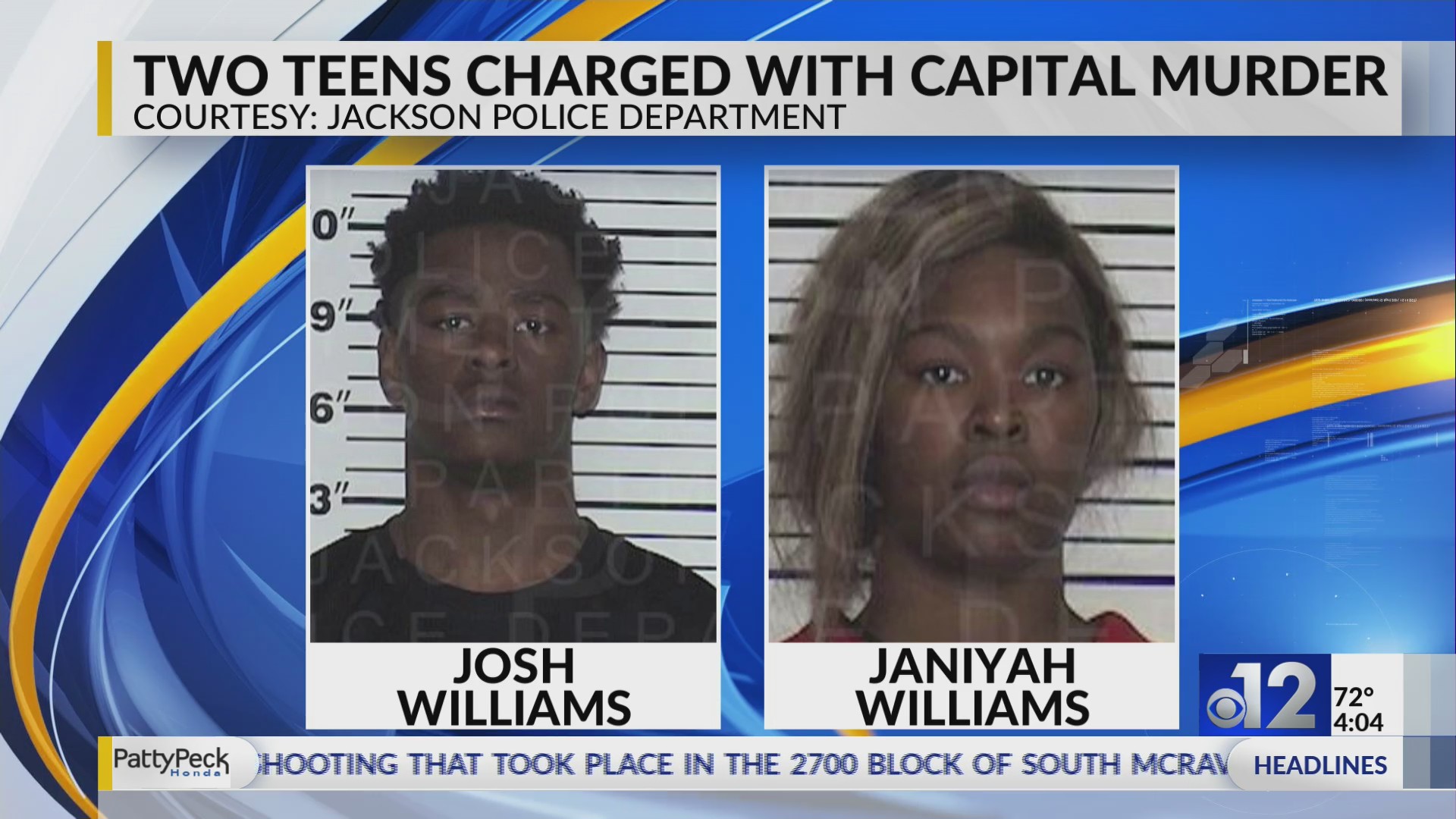 Two Teens Charged With Capital Murder In Jackson Shooting Wjtv