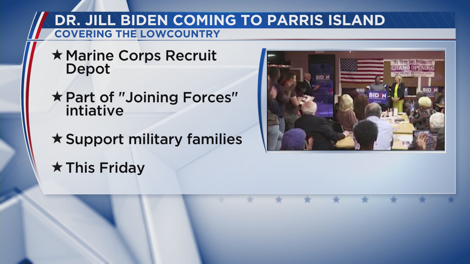 Dr. Jill Biden to visit MCRD Parris Island – WCBD News 2