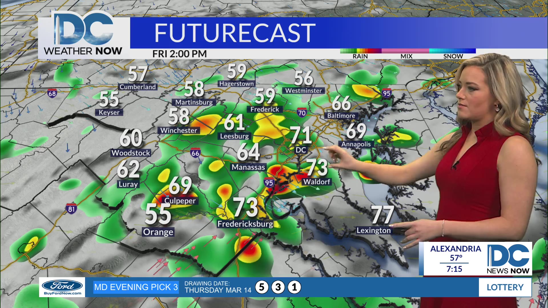 Weather: 70s with scattered showers Friday afternoon, thunder possible ...