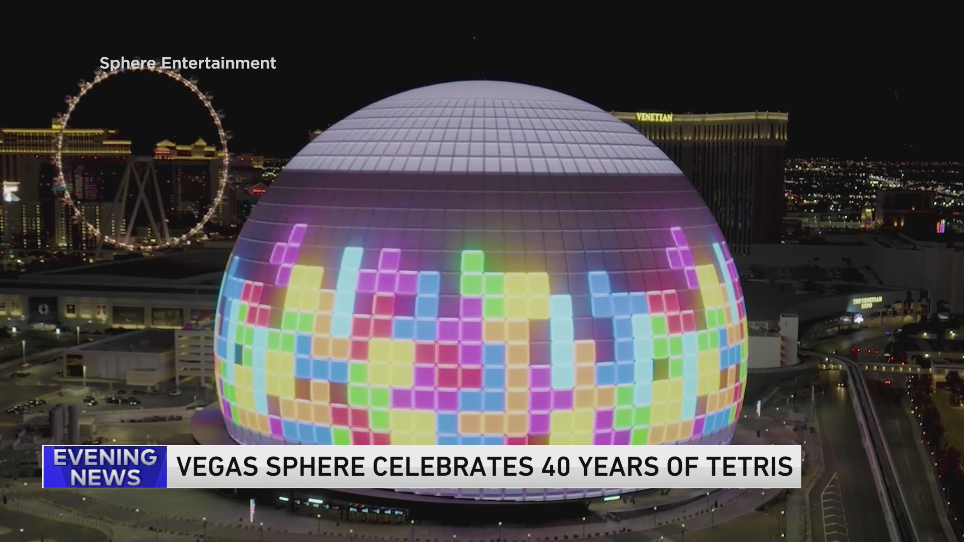 Tetrisphere? Famous game takes over Las Vegas landmark – WGN-TV