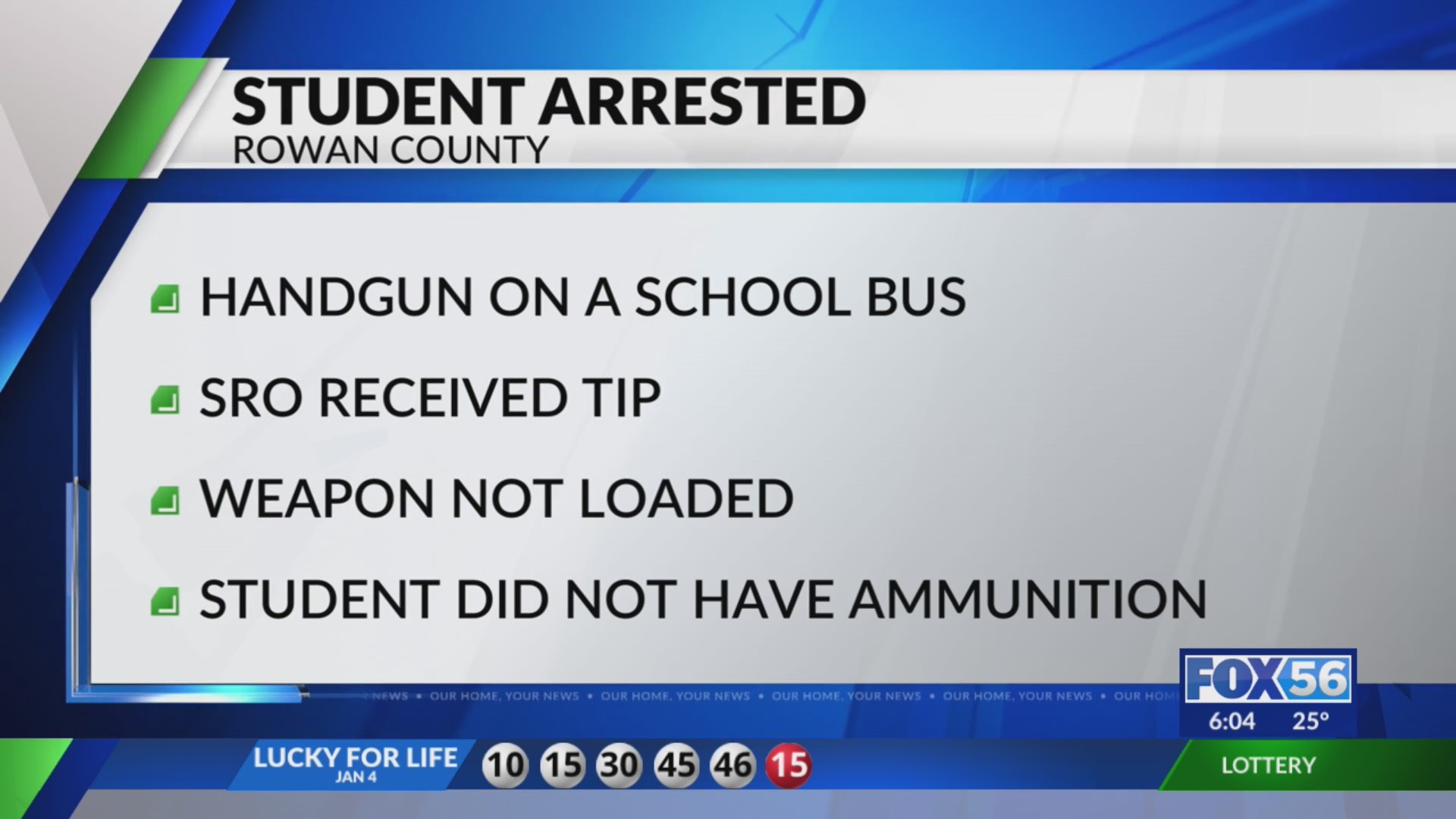 Rowan County student accused of bringing gun on school bus – FOX 56 News