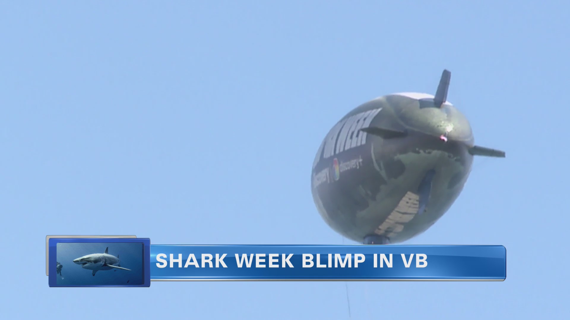 Shark Week blimp flying over Virginia Beach on 4th of July – WAVY.com