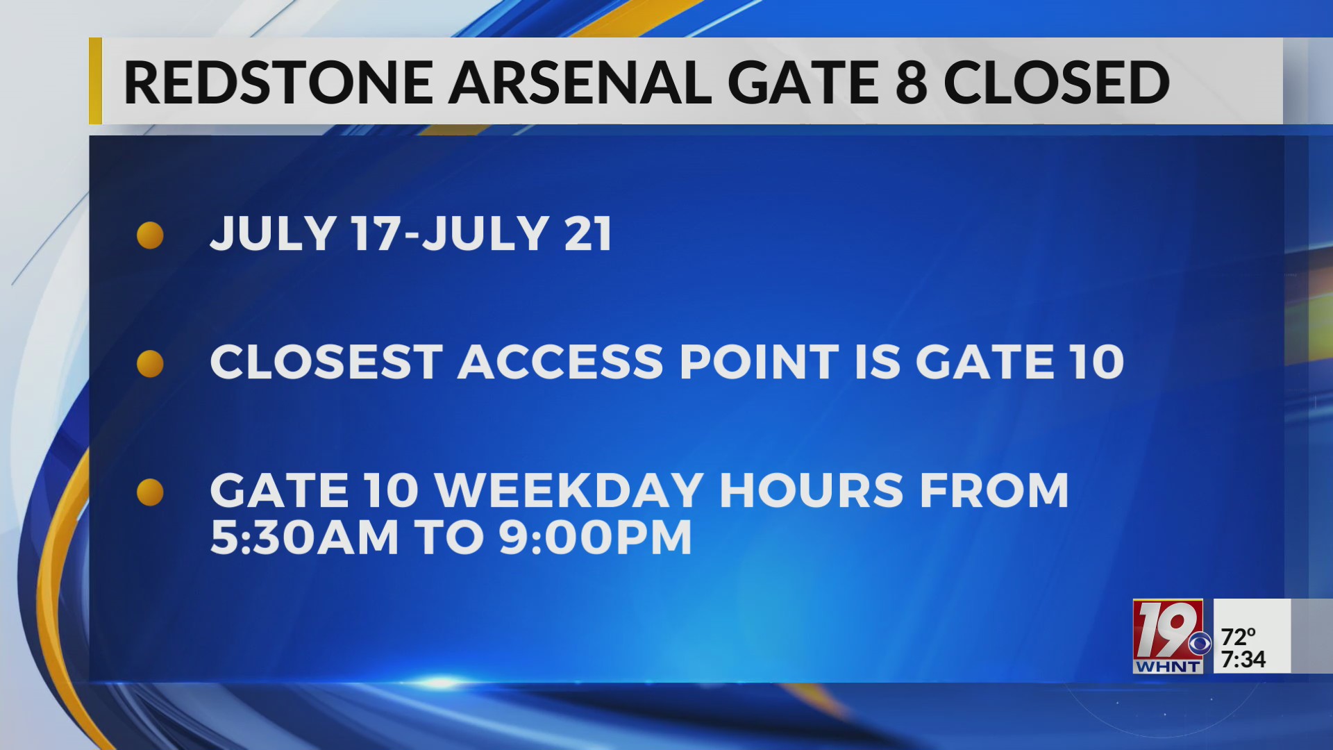 Redstone Arsenal Gate 8 Closed July 17-21 for ‘Improvements’ | July 17 ...