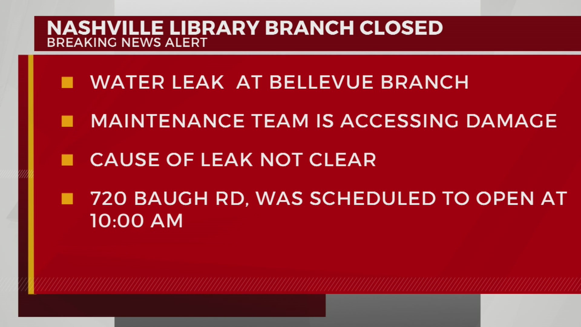 Bellevue library closed after flooding – WKRN News 2