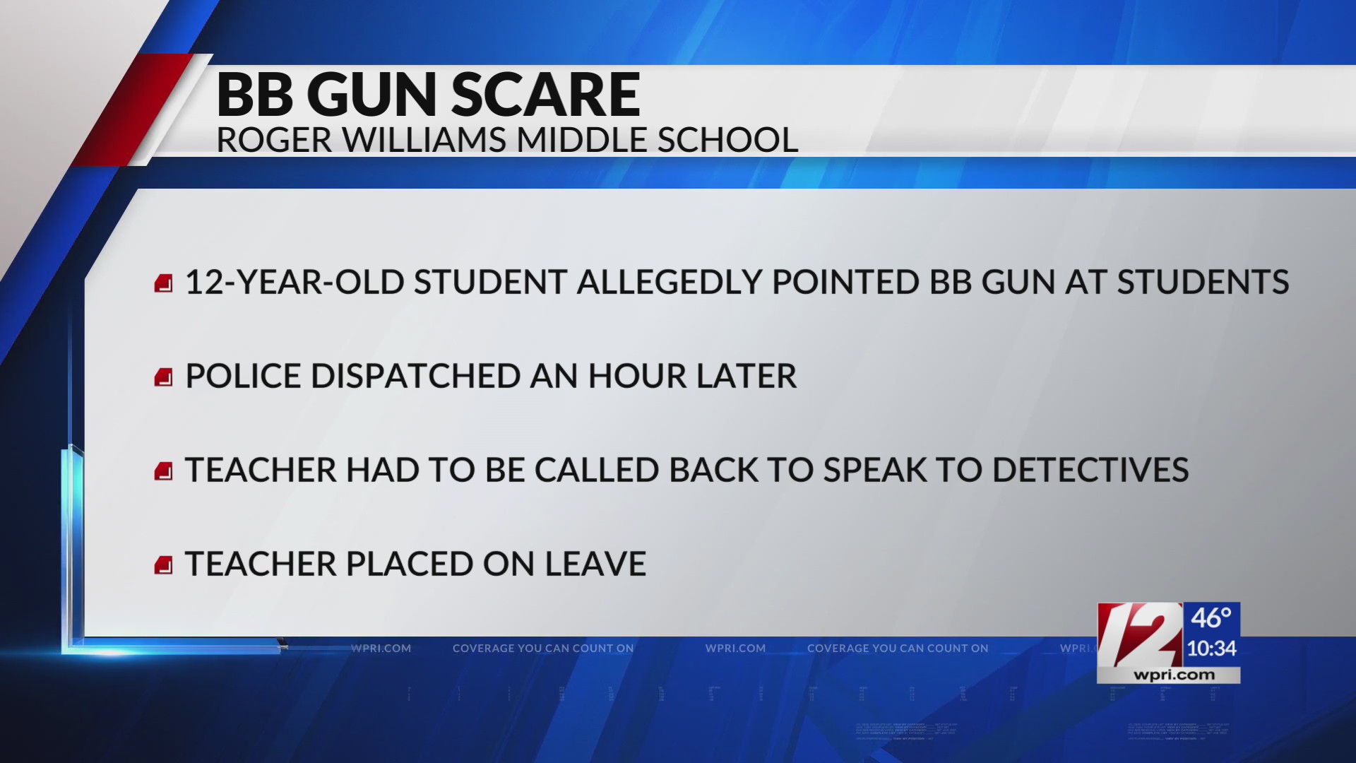 Teacher on leave after middle school BB gun scare – WPRI.com
