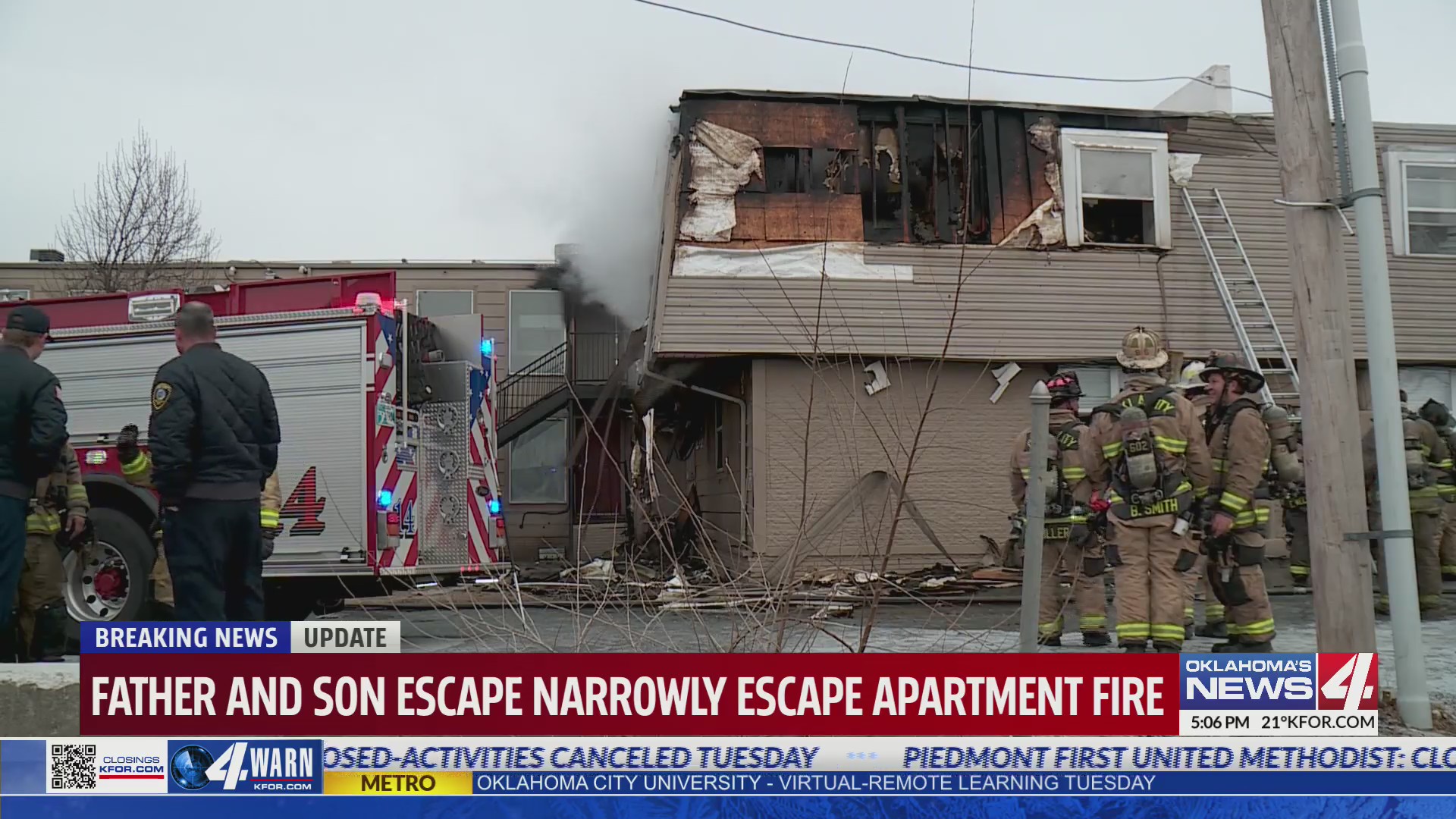 Oklahoma City fire crews battle blaze in freezing temps – KFOR.com ...