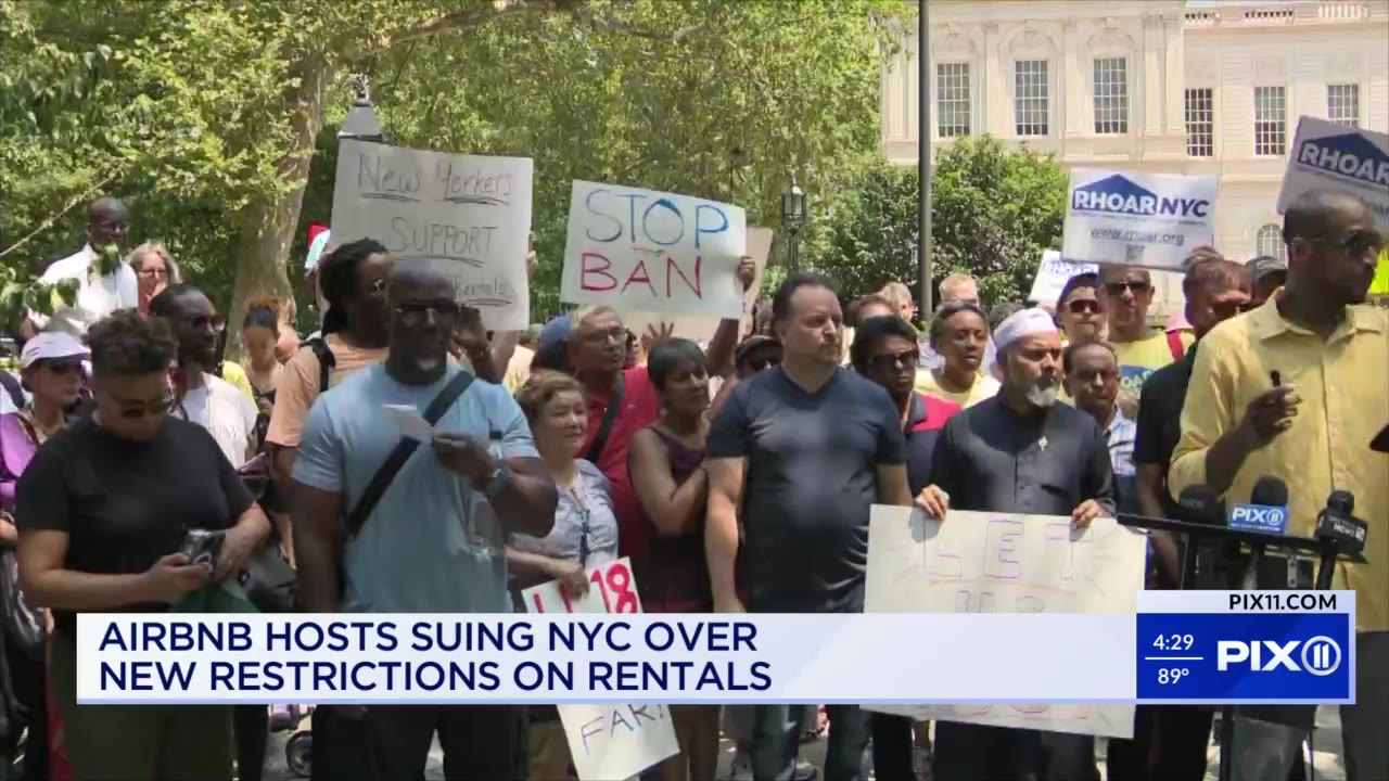At rally, NYC homeowners argue new Airbnb regulations will crush their ...