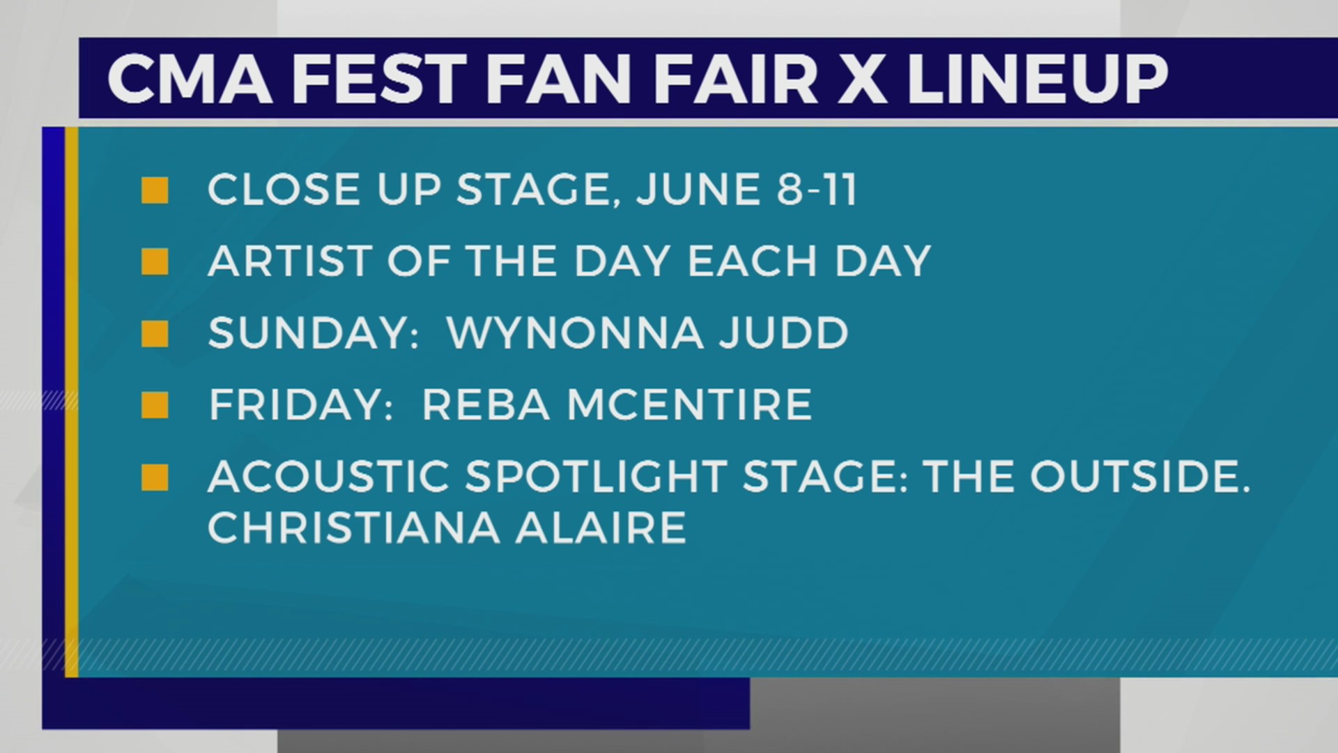 CMA Fest Fan Fair X lineup announced – WKRN News 2