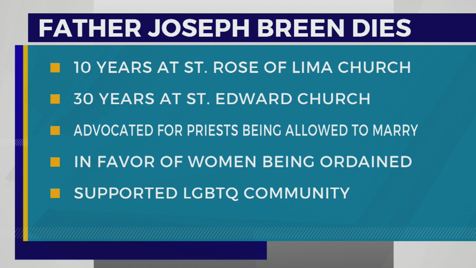 Father Joseph Breen dies at 87 – WKRN News 2