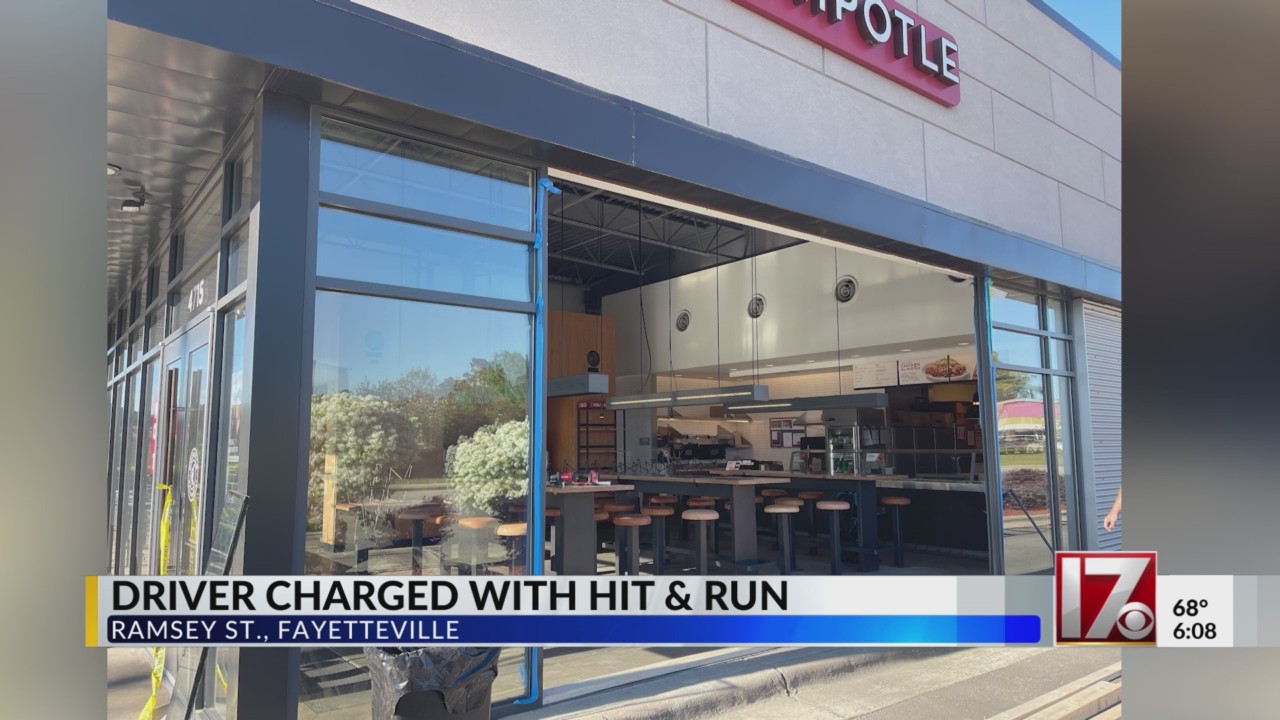 Woman arrested after car plows into Fayetteville Chipotle – CBS17.com