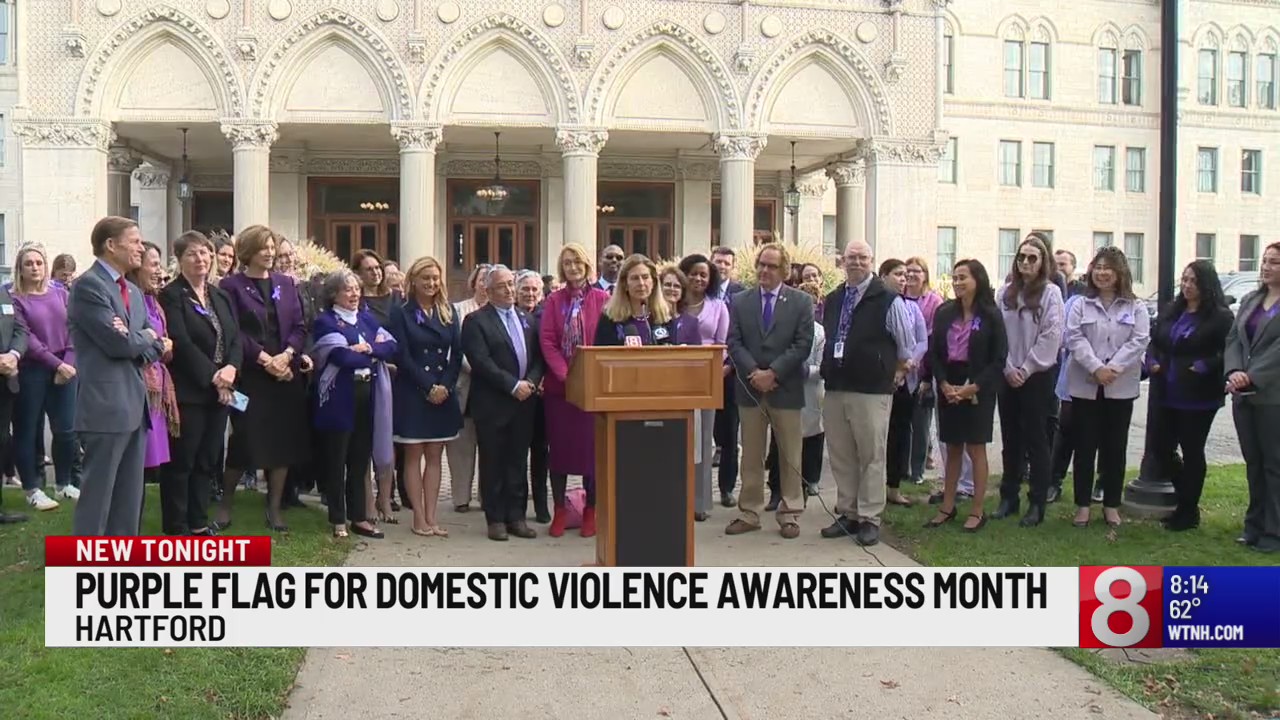Domestic violence awareness flag raised over Connecticut capitol – WTNH.com