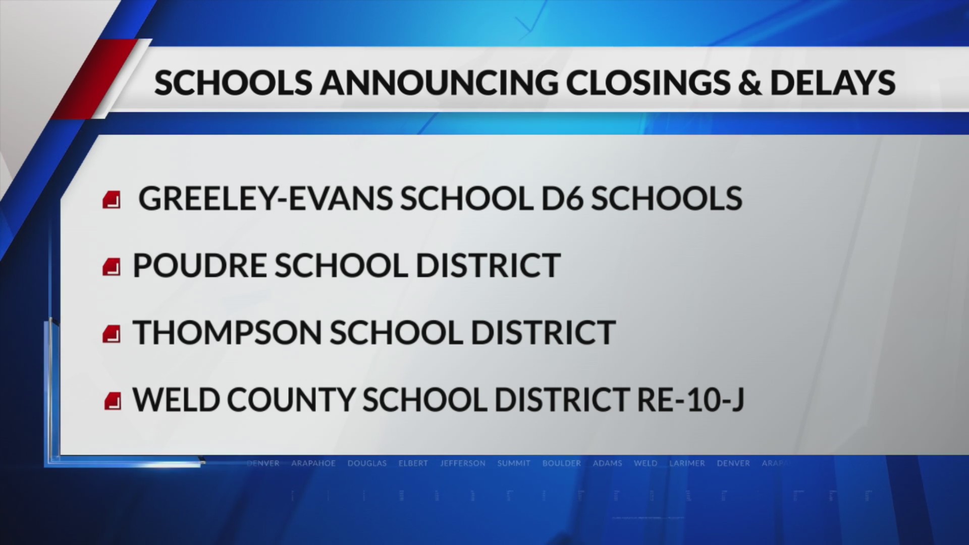 School closures on Pinpoint Weather Alert Day – FOX31 Denver
