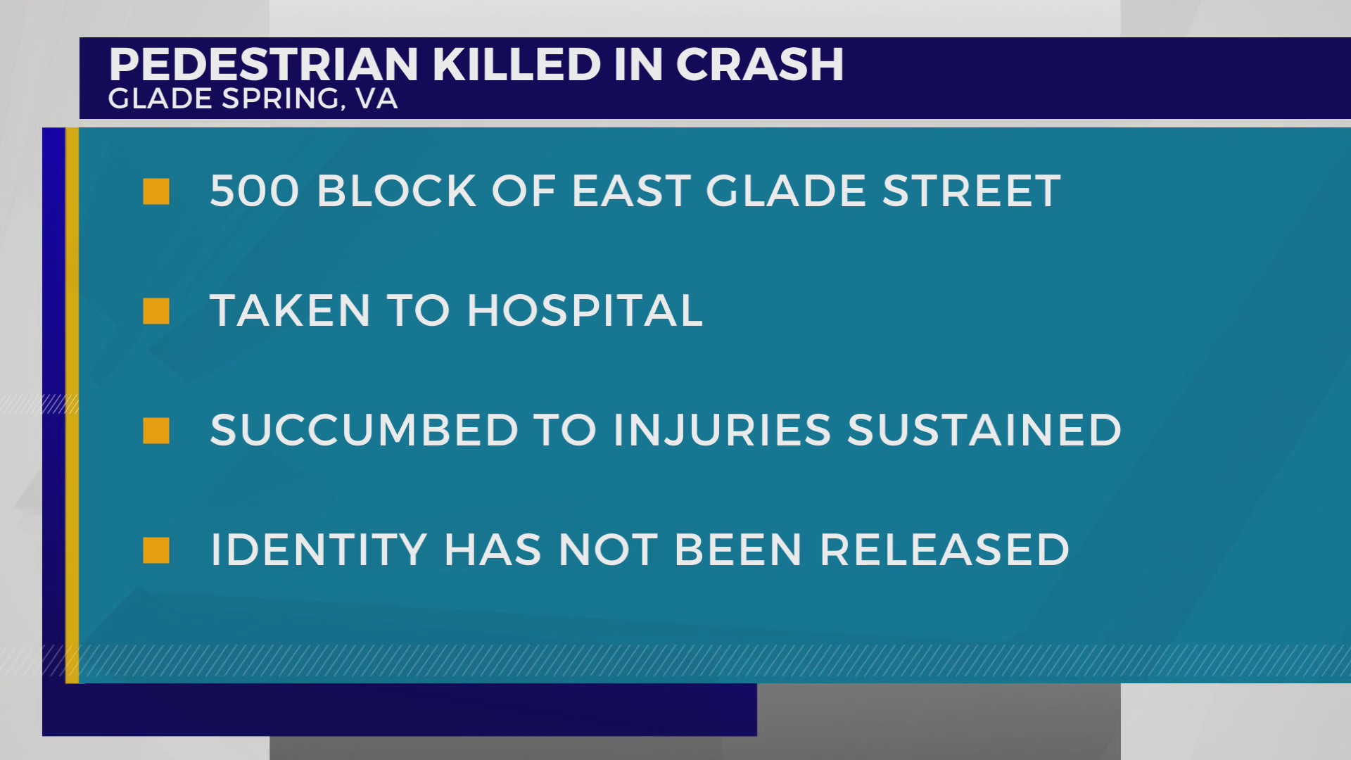 VSP: Pedestrian killed in Glade Spring crash – WJHL | Tri-Cities News ...