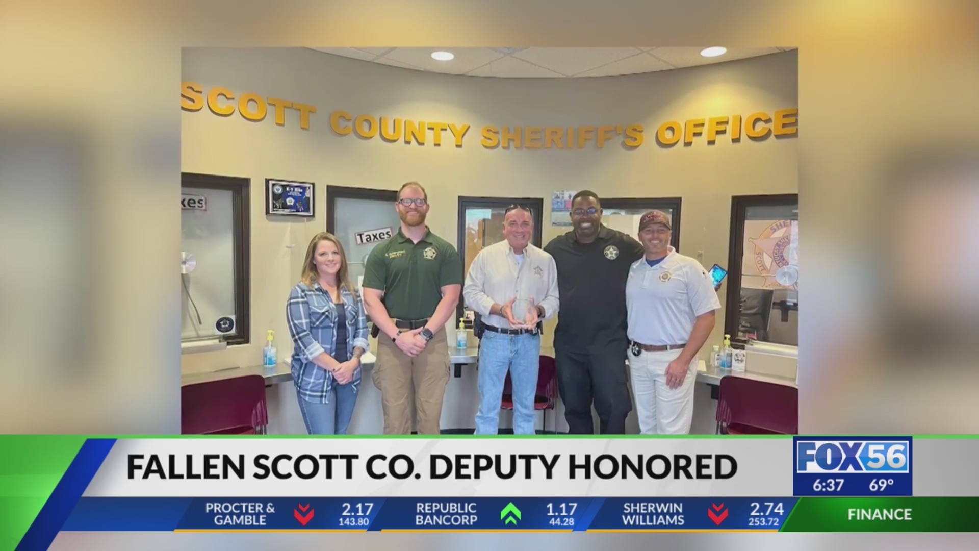 Fallen Scott County deputy receives further recognition – FOX 56 News