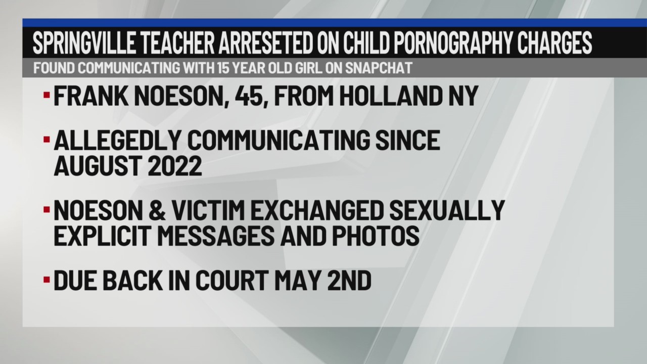 Springville teacher arrested on child pornography charge – News 4 Buffalo