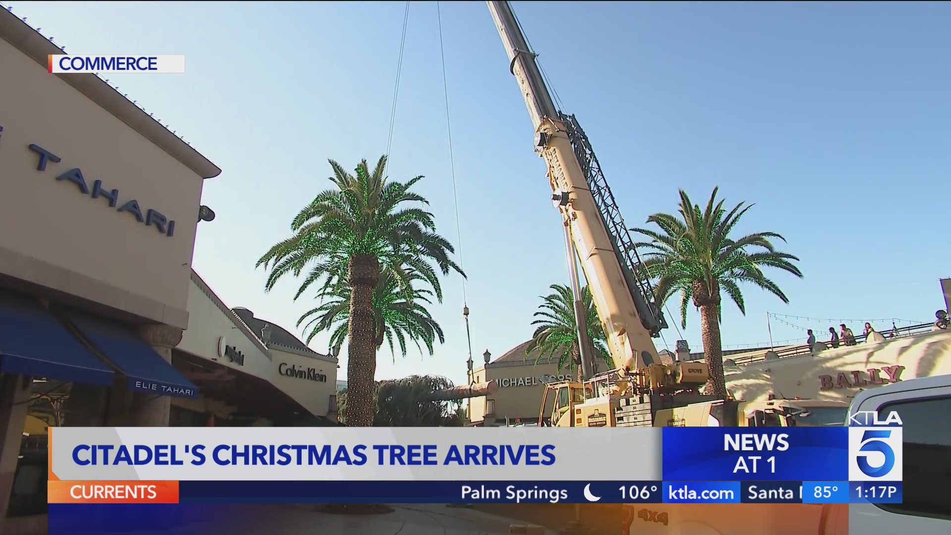Christmas tree arrives at Citadel Outlets – KTLA