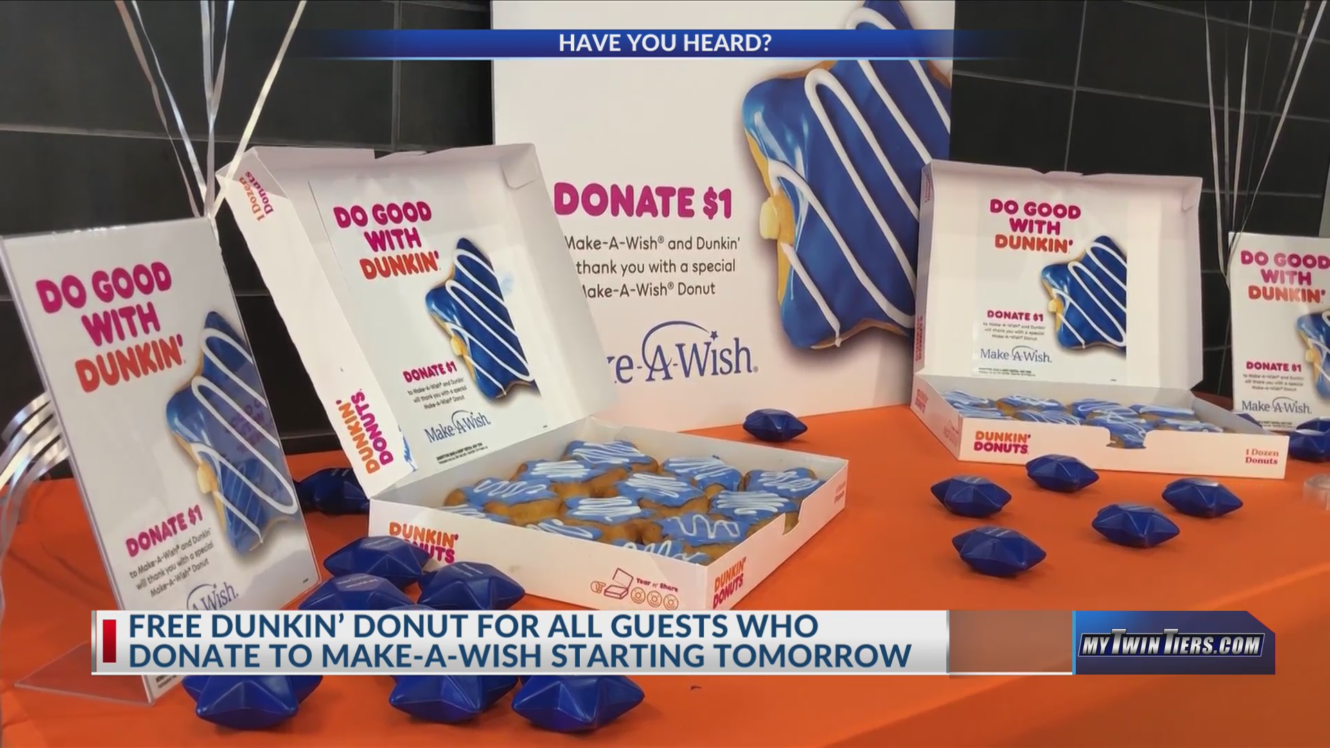 Free Dunkin’ donut for all guests who donate to Make-A-Wish – WETM ...