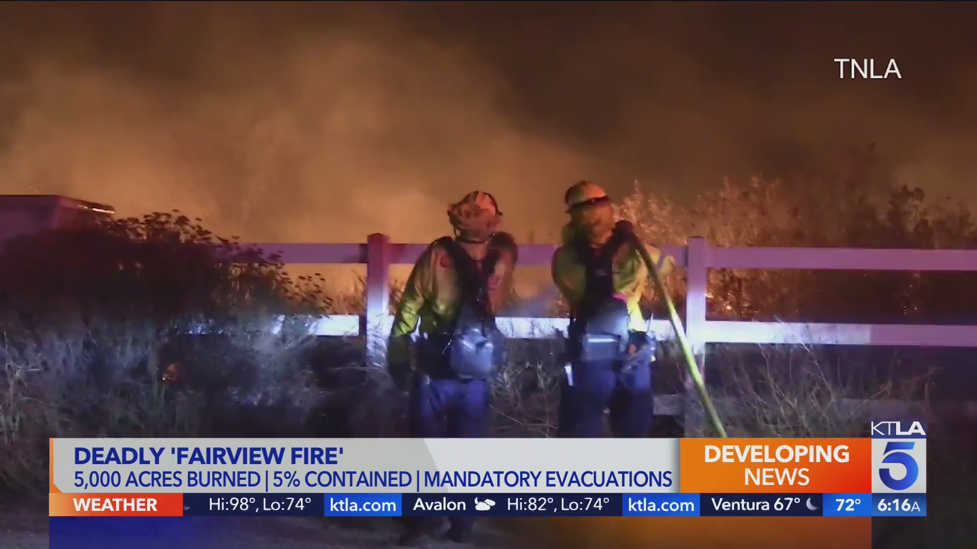 Fairview Fire burns overnight, grows to 5,000 acres – KTLA