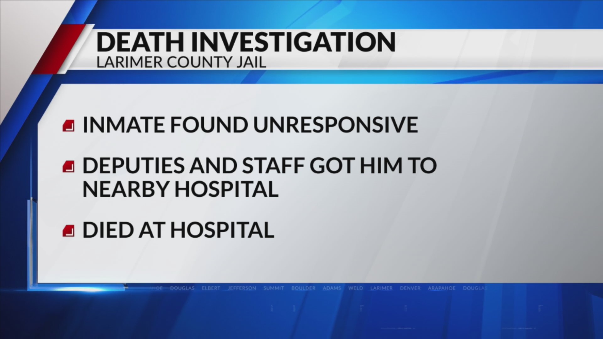 Police investigating inmate death at the Larimer County Jail – FOX31 Denver