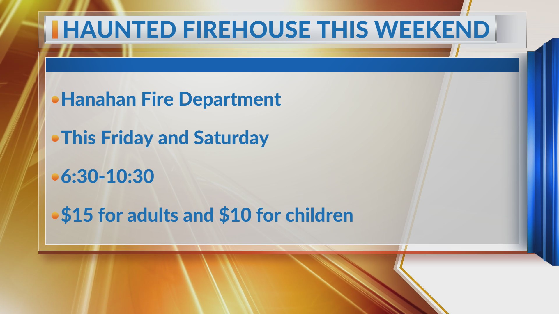 Hanahan Fire Dept. hosting haunted house this weekend – WCBD News 2