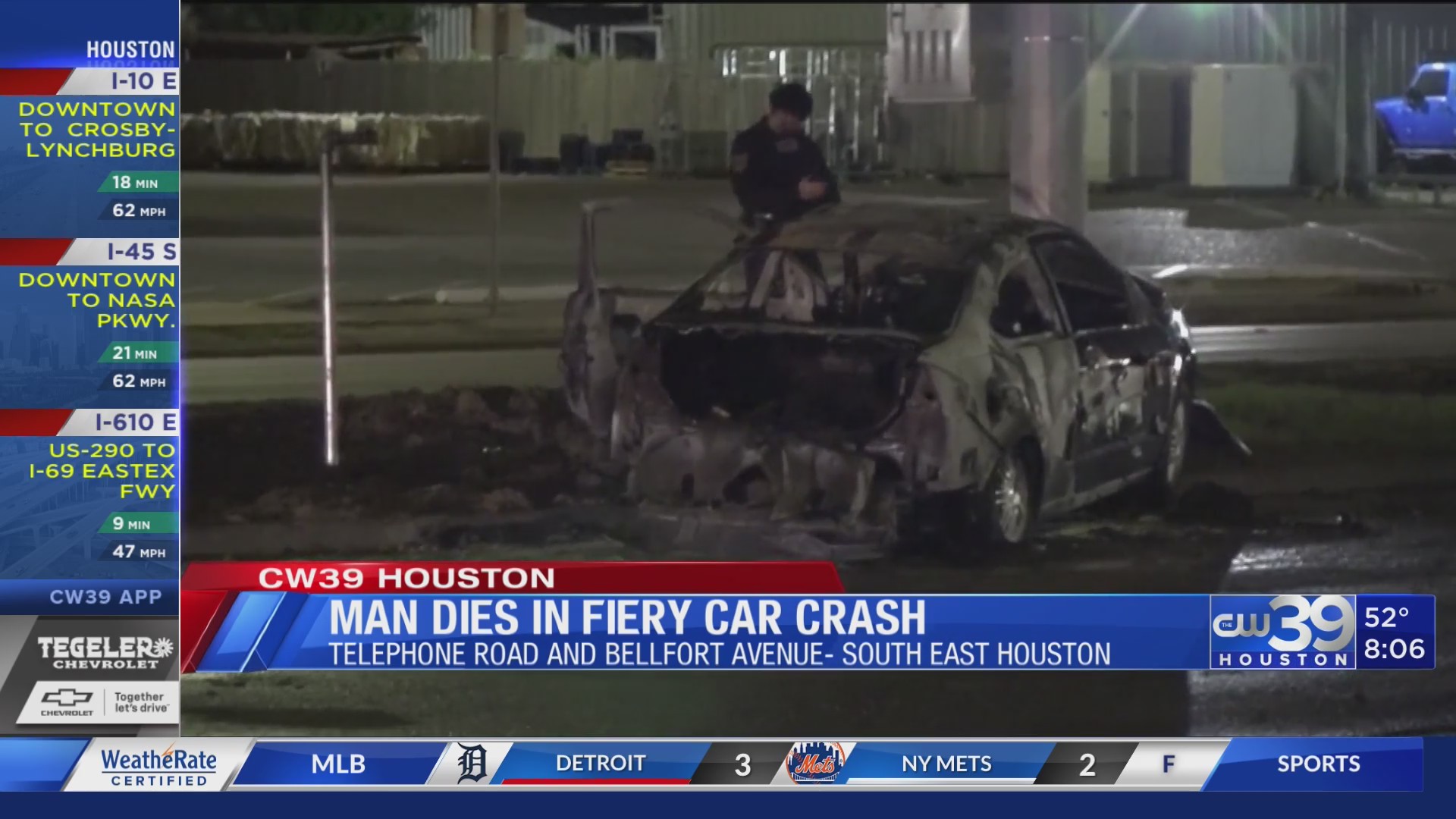 Man dies in fiery car crash in southeast Houston | CW39 HOUSTON – CW39 ...