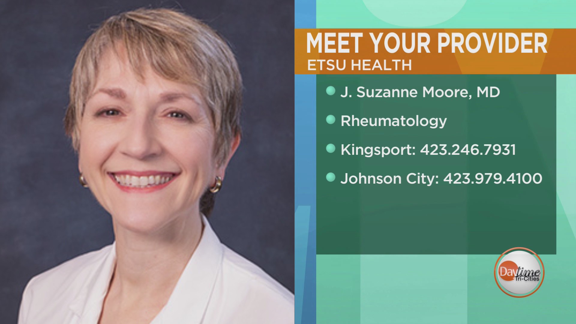 Meet Your Provider with ETSU Health: Rheumatologist Dr. Suzanne Moore ...