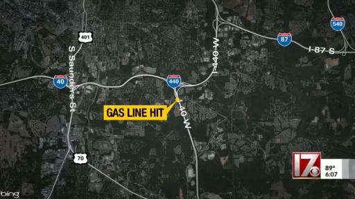 Raleigh gas line hit – CBS17.com