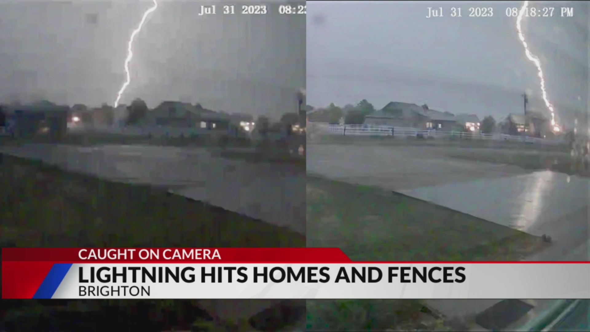 Caught on camera: Lightning hits homes, fences – FOX31 Denver