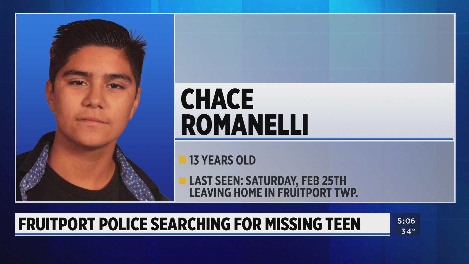 Police looking for 13-year-old missing from Fruitport Twp. – WOODTV.com