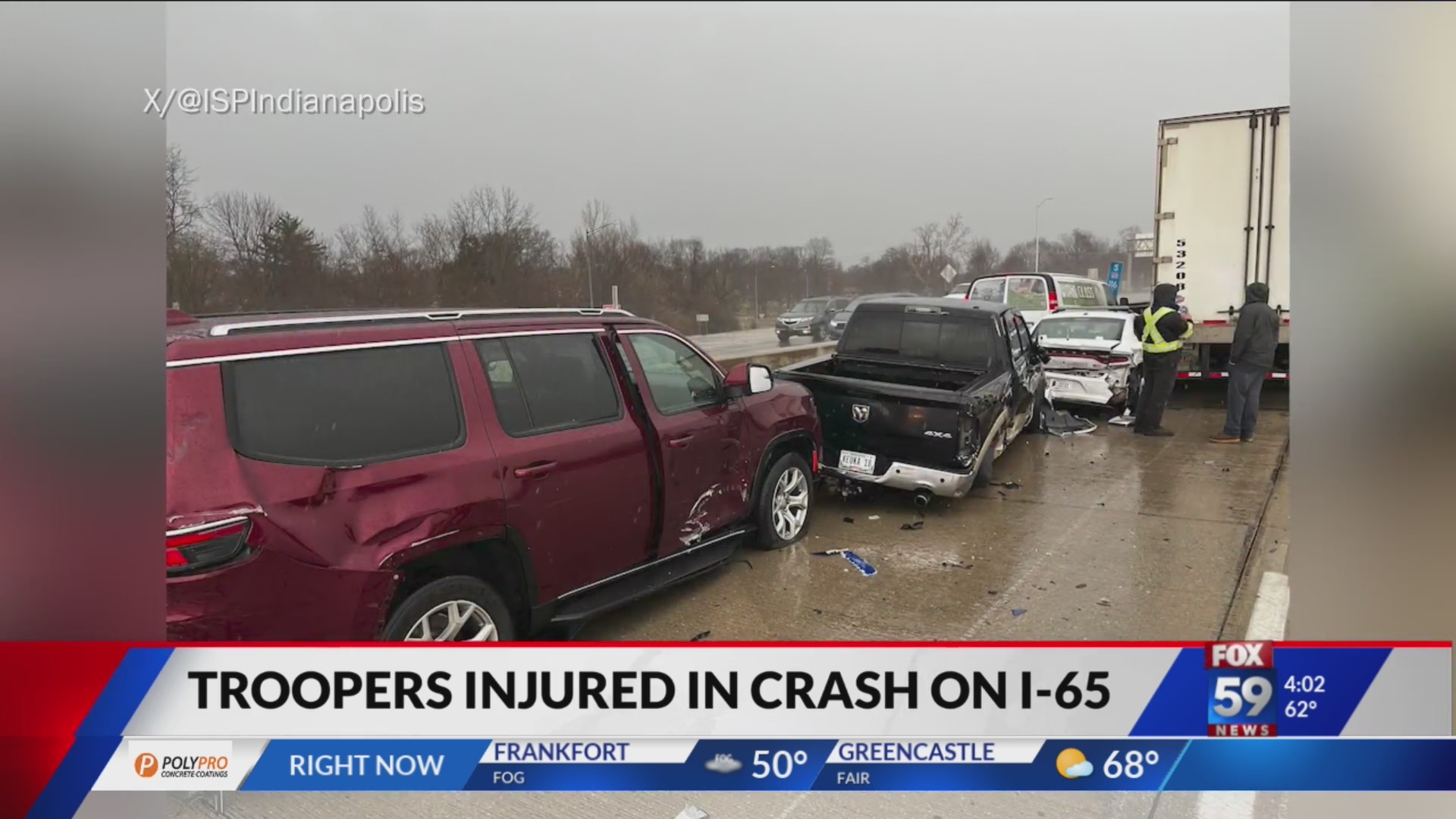 2 Indiana State Troopers hospitalized in I-65 crash – Fox 59