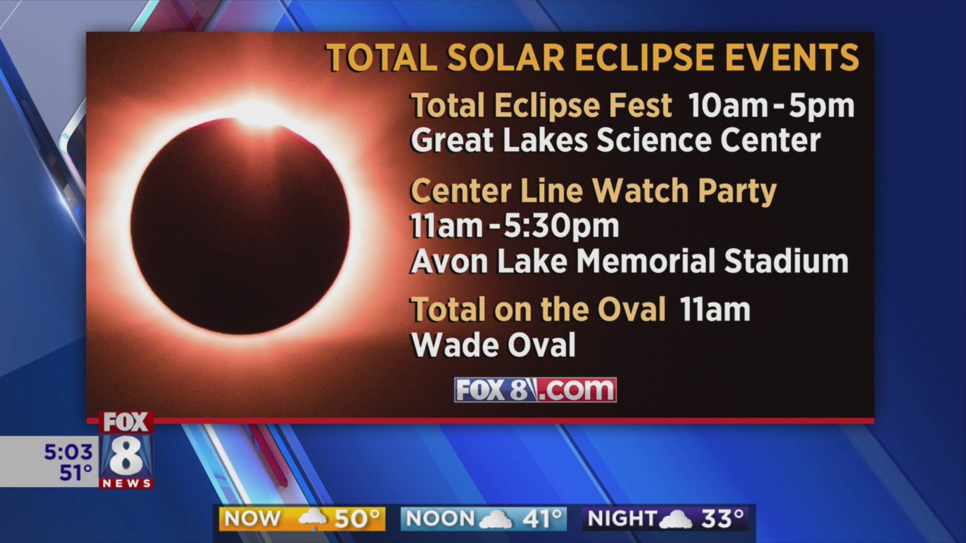 Total solar eclipse events and watch parties – Fox 8 Cleveland WJW