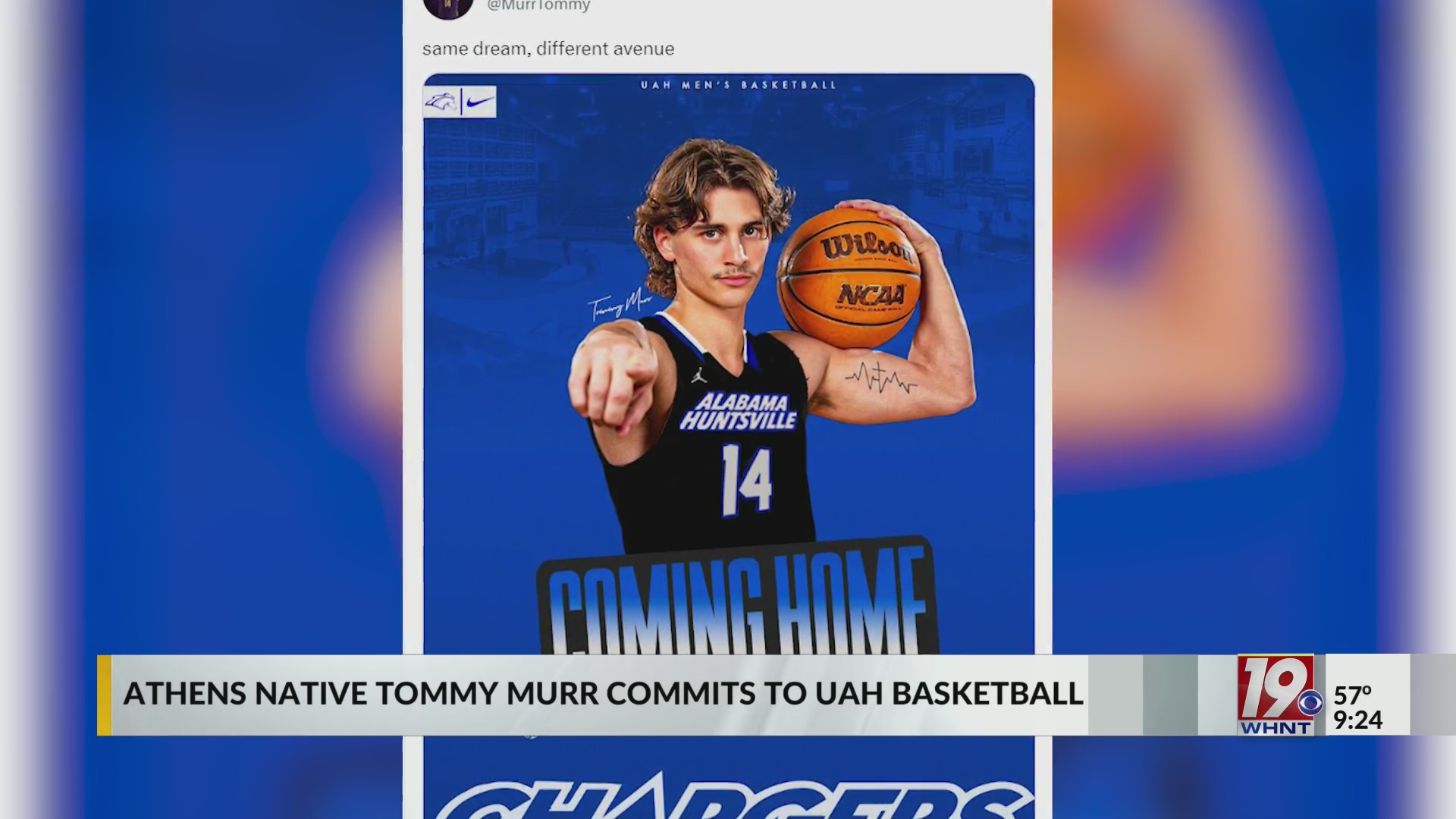 Athens Native Tommy Murr Commits to UAH | April 16, 2023 | News 19 at 9 ...