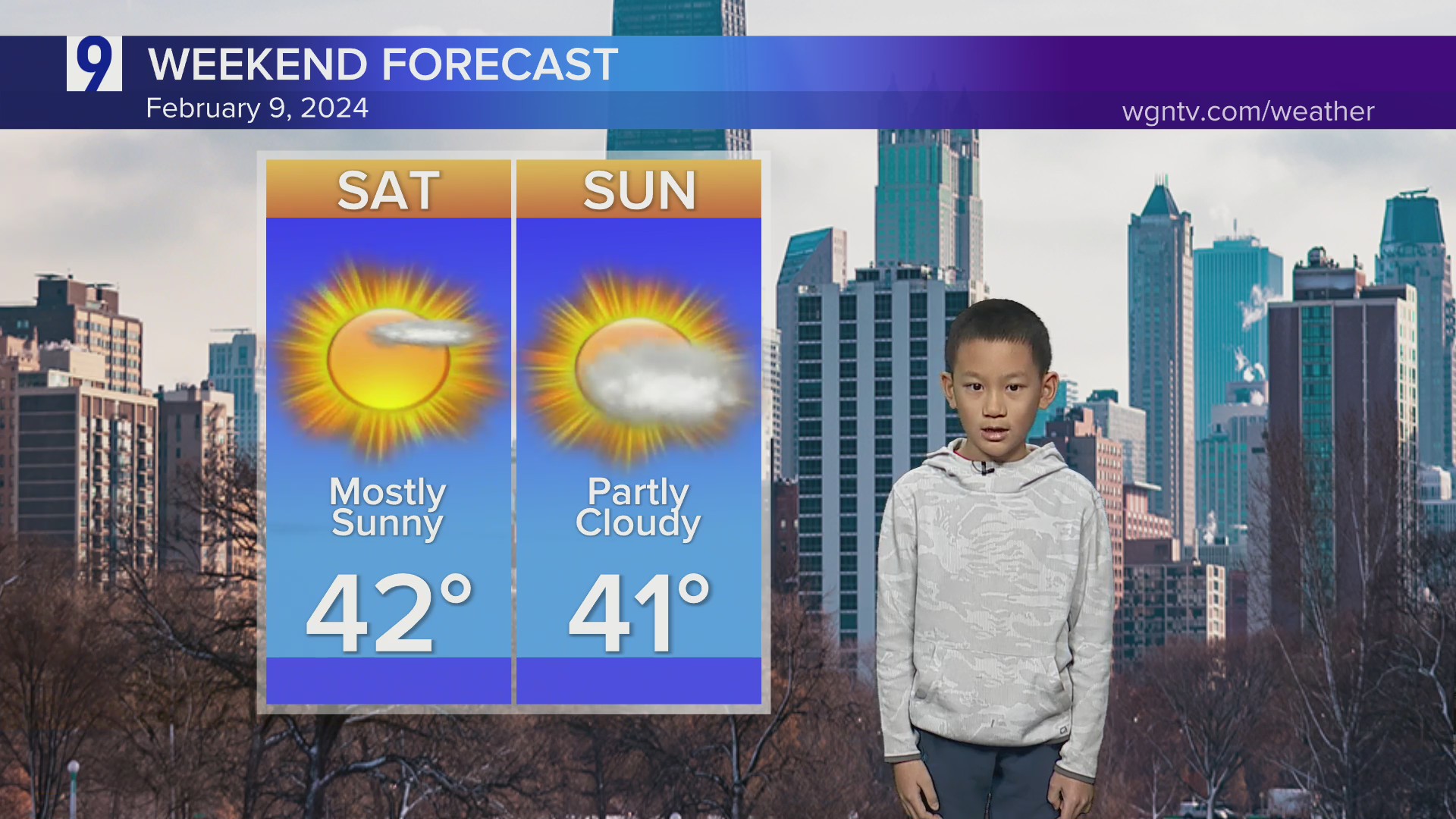 Adorable 3rd grader reports Friday’s weather forecast – WGN-TV