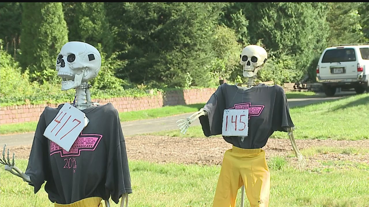 Local home keeps it spooky all year with skeleton display – WKBN.com