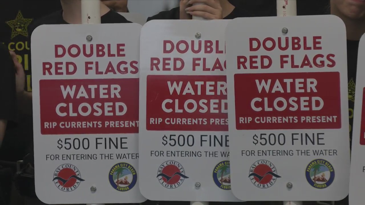 New beach warning signs for double red flags will be placed on beaches ...