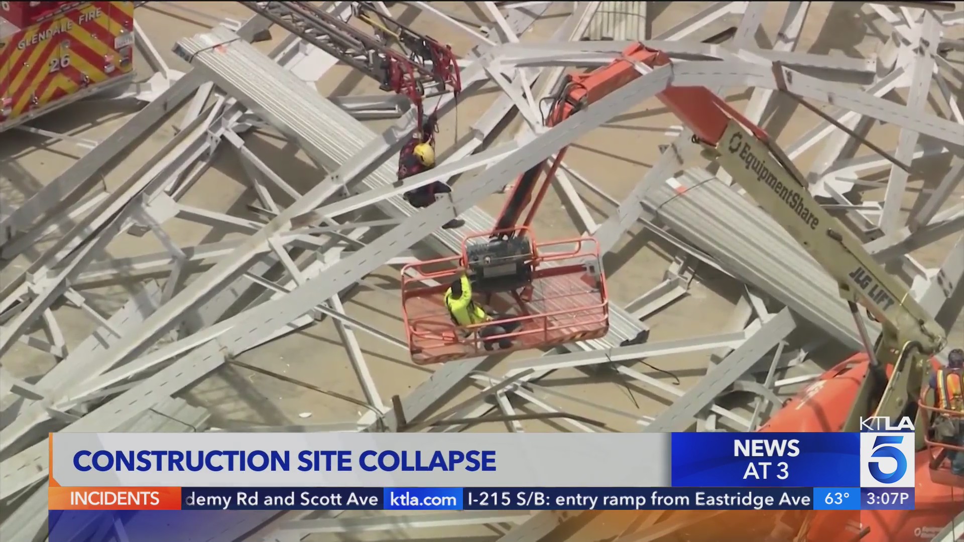 6 workers rescued after construction collapse in – KTLA